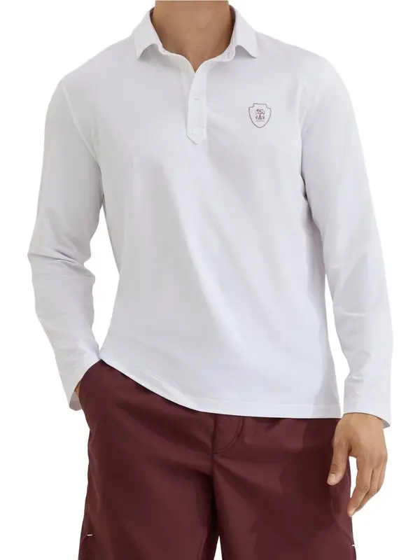 Brunello Cucinelli Long-sleeve Polo Shirt - White