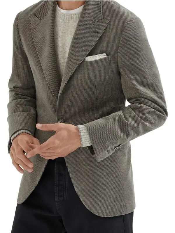 Brunello Cucinelli Striped Blazer - Khaki