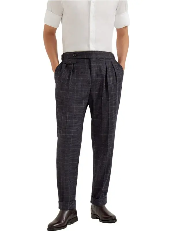 Brunello Cucinelli Double Pleated Trousers - Black