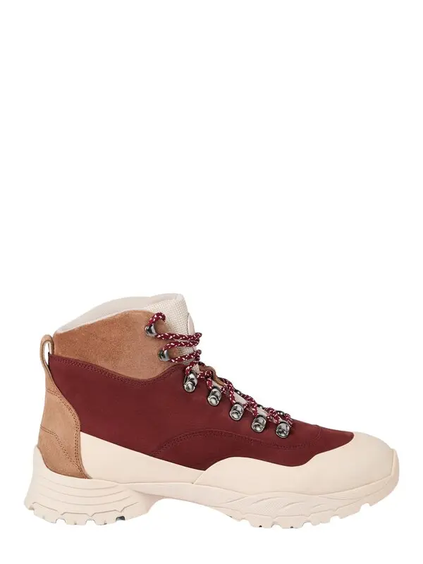 Brunello Cucinelli Nubuck Lace-up Boots - Amaranth