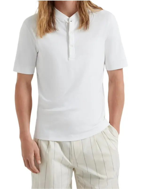 Brunello Cucinelli Short-sleeve Polo Shirt - White