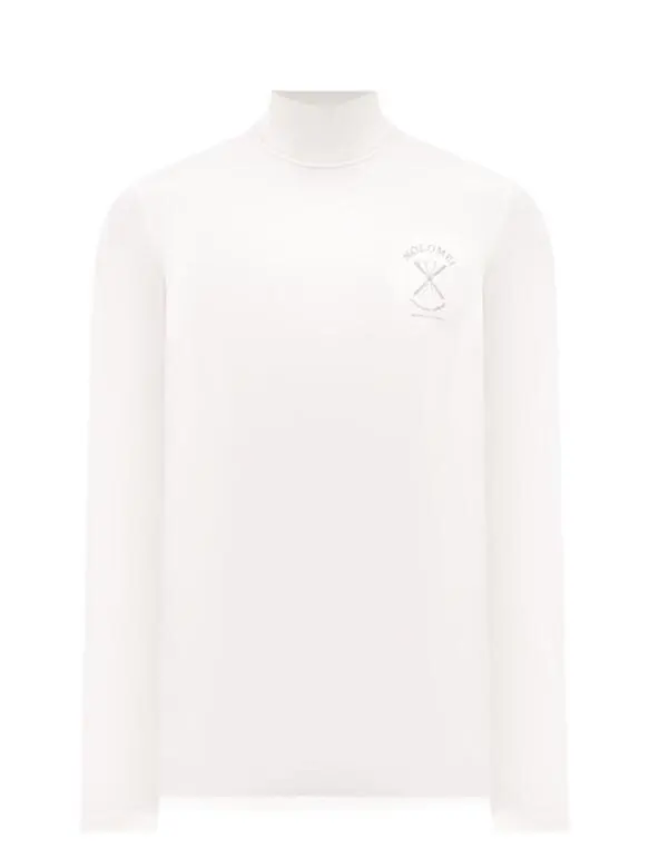Brunello Cucinelli Turtleneck Logo T-shirt - Panama