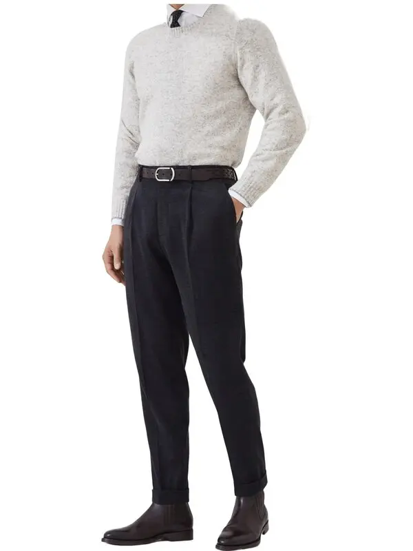 Brunello Cucinelli Pleated Tapered Trousers - Anthracite