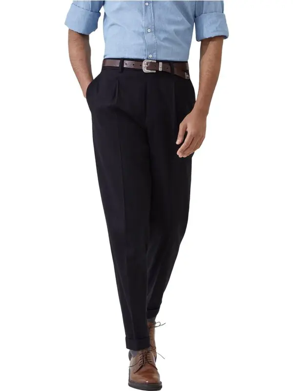 Brunello Cucinelli Flannel Trousers - Black