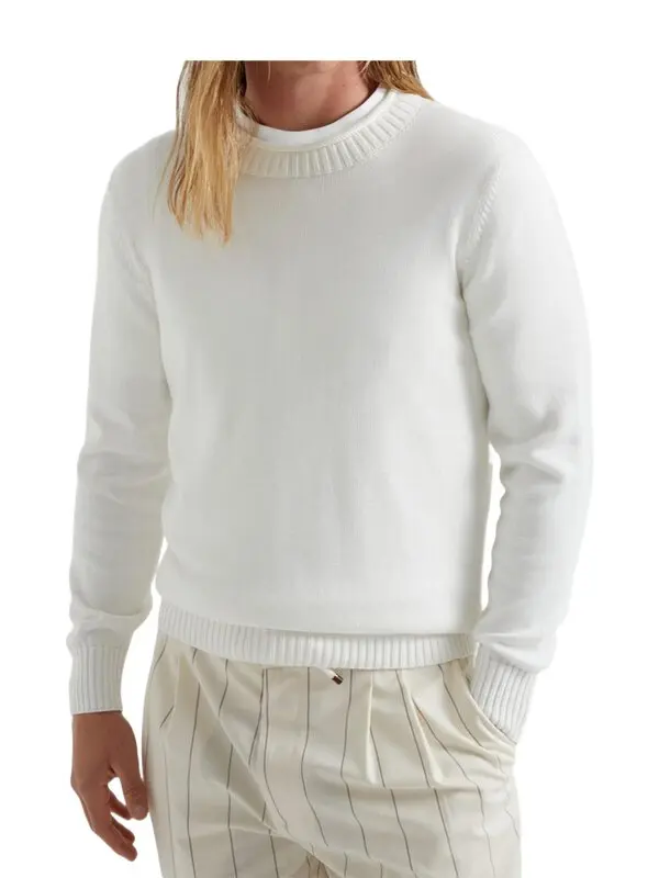 Brunello Cucinelli Cotton Crew Neck Jumper - White