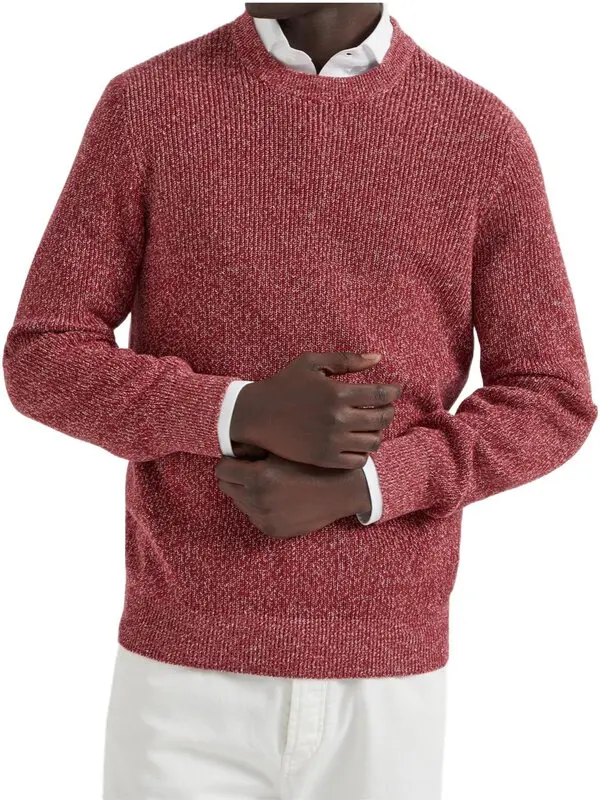 Brunello Cucinelli Two-tone Ribbed Knit Jumper - Red