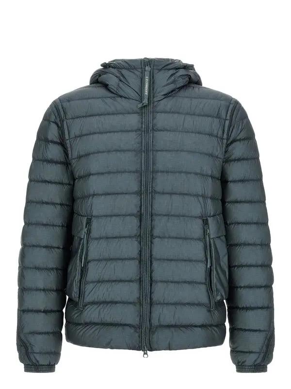 C.P. COMPANY Long-sleeved Hooded Cotton Jacket - Blue