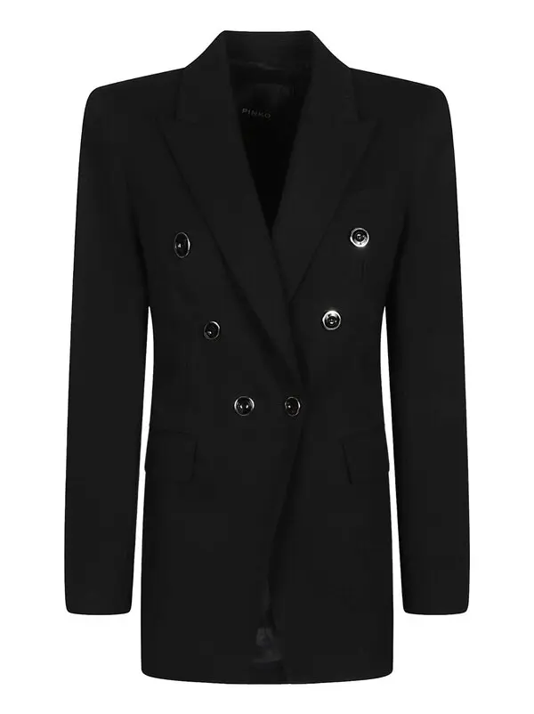 Pinko Double Breasted Long Sleeve Blazer - Black
