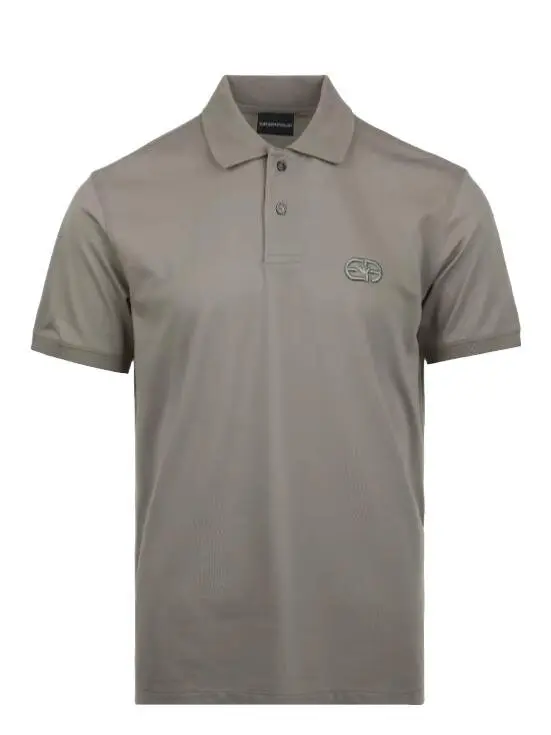Emporio Armani Logo-embroidered Polo Shirt - Gray