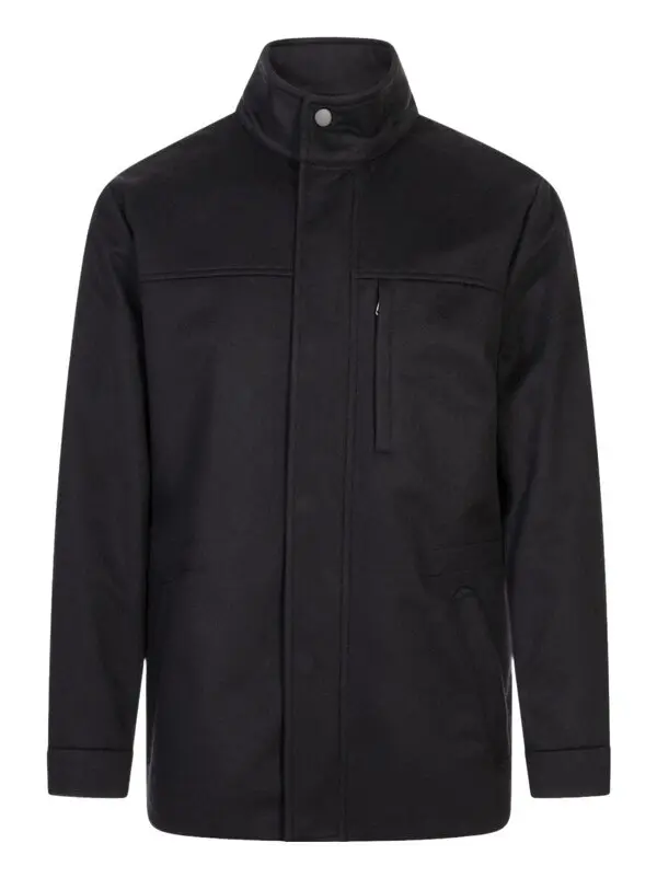 Canali Long-sleeved Casual Jacket - Black