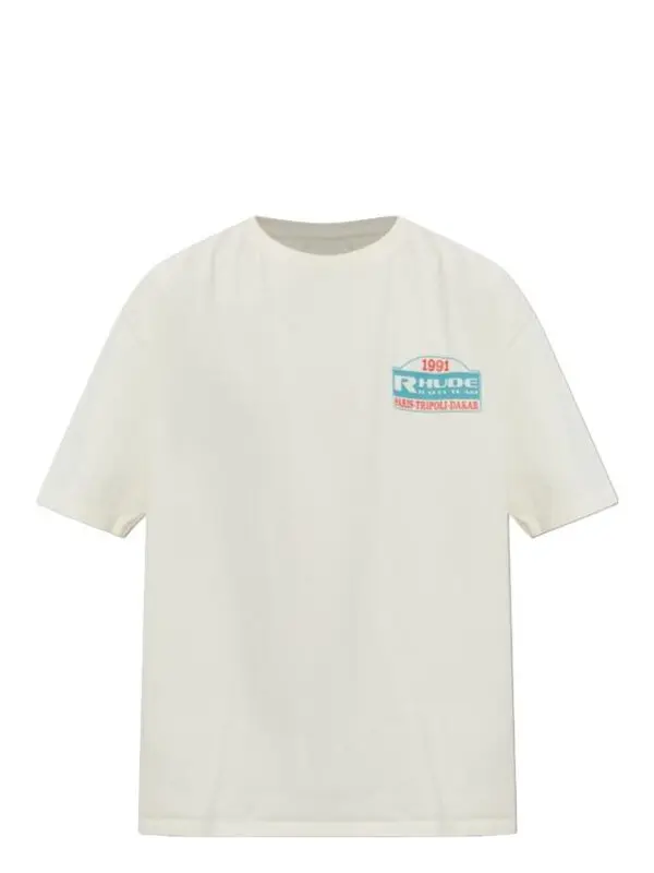 Rhude Rally Team Printed T-shirt - Cream