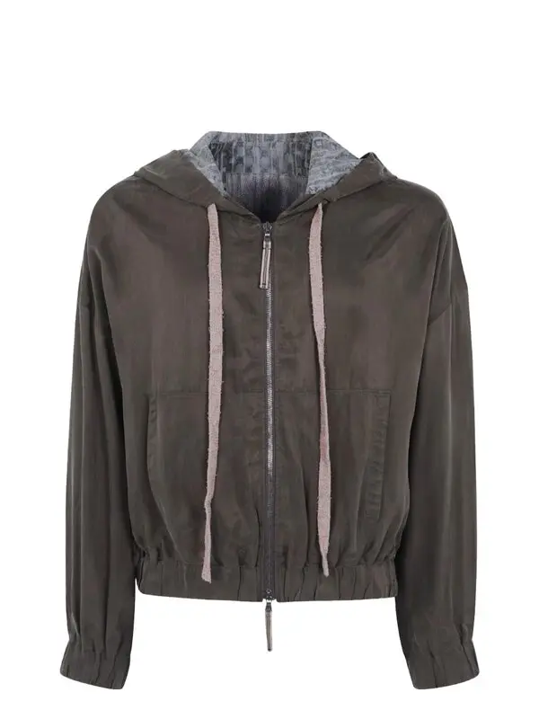 ZIGGY CHEN Long Sleeve Zip Up Sweatshirt - Green