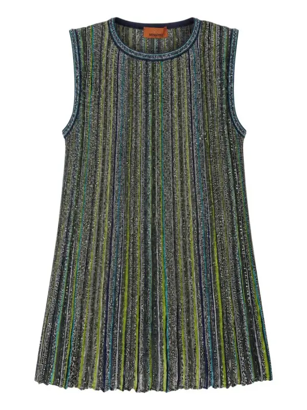 Missoni Sleeveless Striped Tank Top - Green