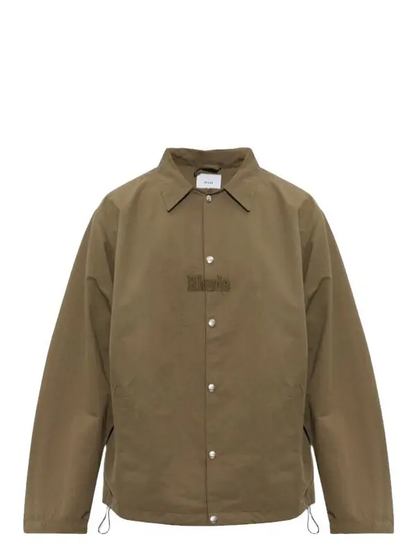 Rhude Long Sleeve Collared Jacket With Embroidered Logo - Brown