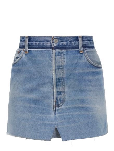 Vetements Belted Denim Skirt - Blue