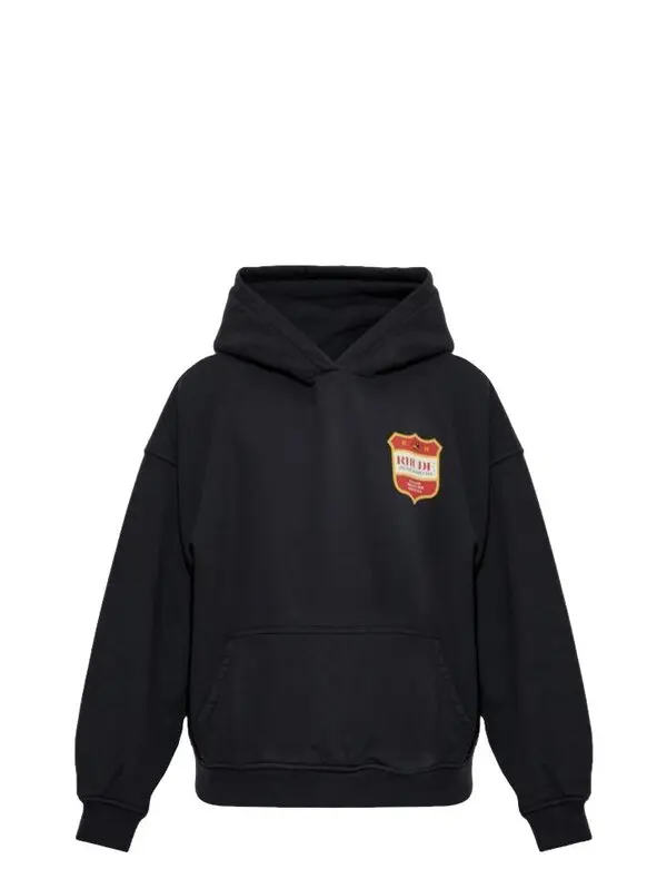 Rhude Logo-print Hoodie - Black
