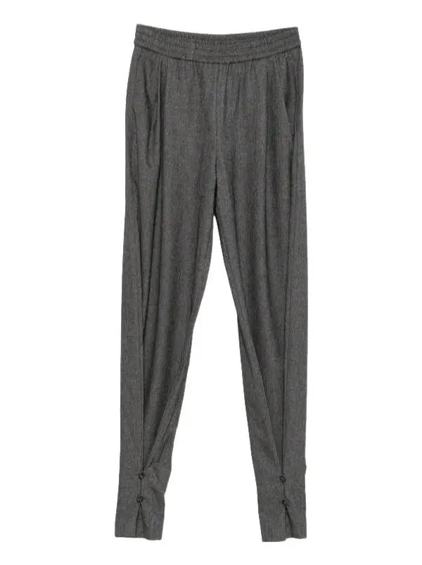 Andamane Marl Effect Elasticated Waist Trousers - Grey Black