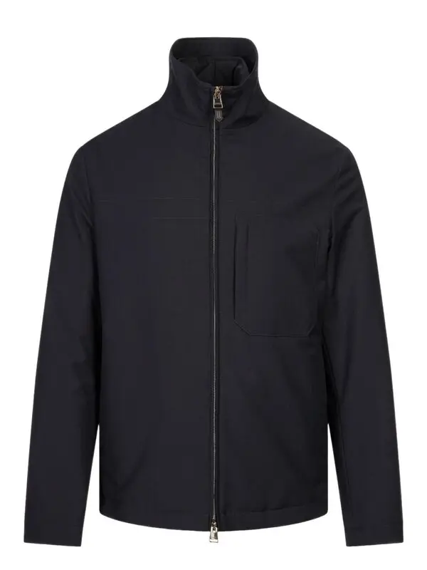 Canali Long-sleeved Casual Jacket - Black