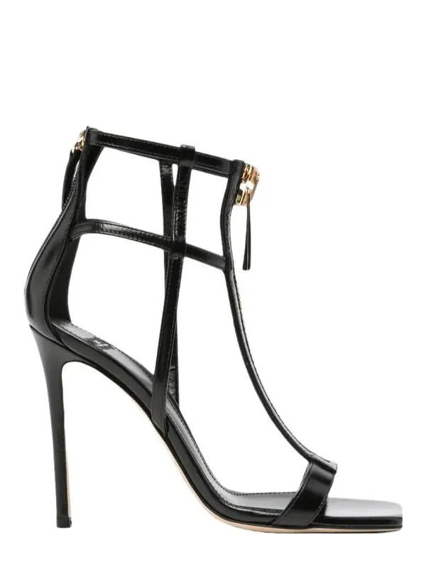 Elisabetta Franchi Square-toe High-heeled Sandals - Black