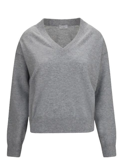 Brunello Cucinelli V-neck Cashmere Sweater - Gray