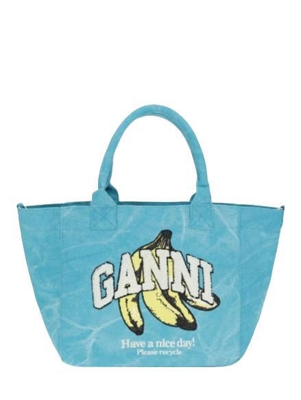 GANNI Banana Print Tote Bag - Blue
