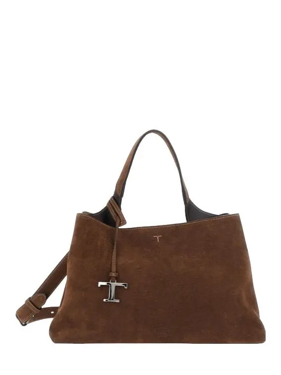 TOD'S T-plaque Top Handle Bag - Brown
