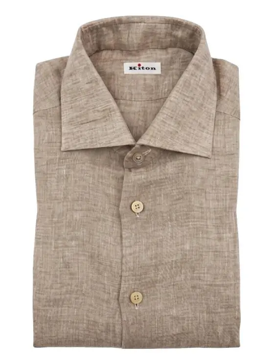 Kiton Long-sleeved Shirt - Beige