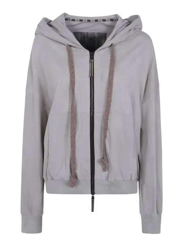 ZIGGY CHEN Long Sleeve Hooded Sweatshirt - Grey
