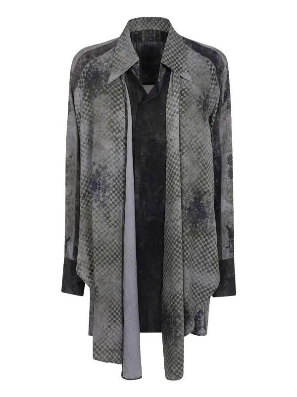 ZIGGY CHEN Long-sleeved Shirt With Asymmetric Hem - Multi