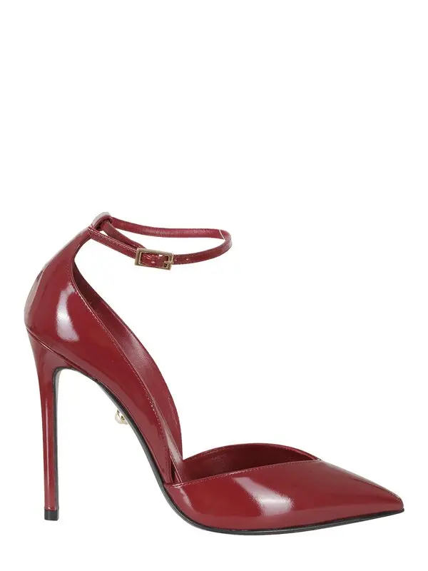 ALEVI MILANO Pointed-toe Stiletto High Heels With Adjustable Ankle Strap - Dark Red