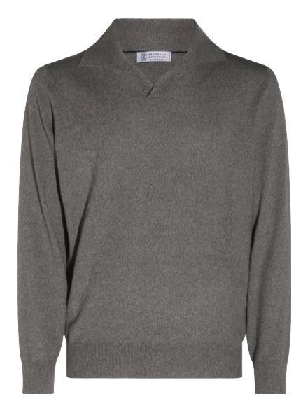 Brunello Cucinelli V-neck Knitted Jumper - Green