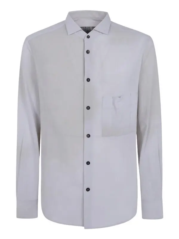 ZIGGY CHEN Patch-pocket Cotton Shirt - Grey
