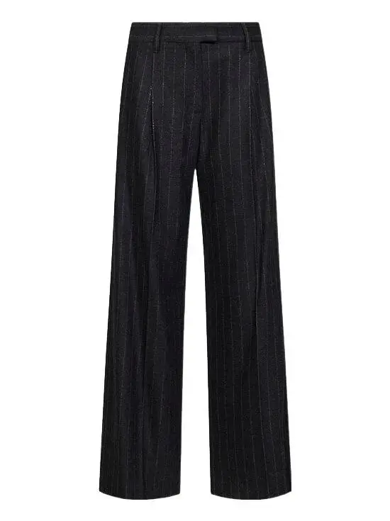 Brunello Cucinelli Pinstriped Tailored Straight-leg Pants - Black