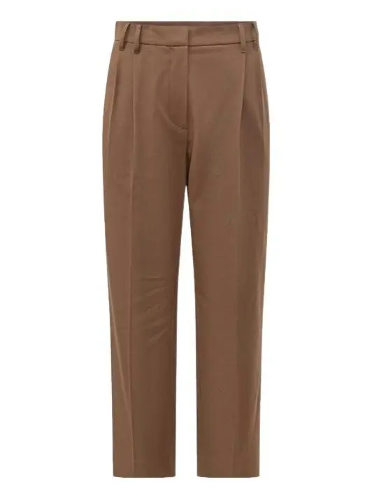 Brunello Cucinelli Pleated Tapered Trousers - Brown
