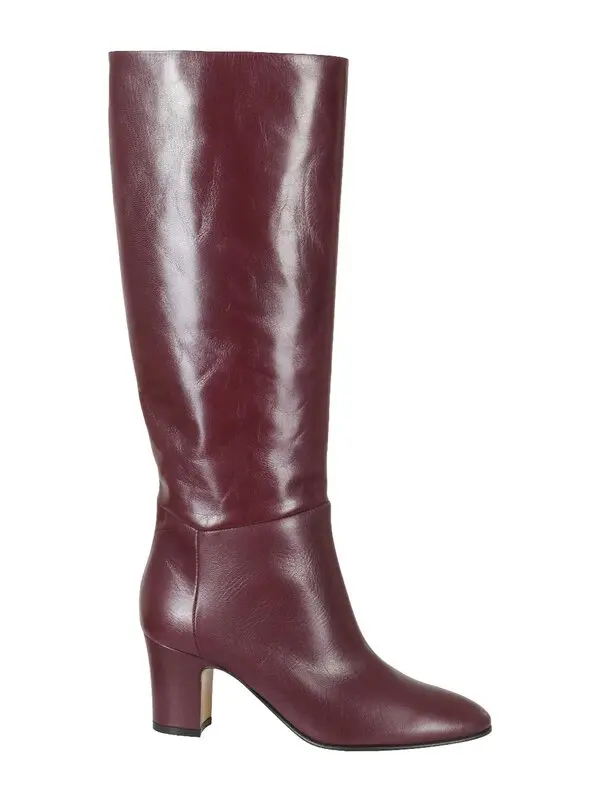Alberta Ferretti Polished Finish Knee-high Block-heeled Boots - Bordeaux