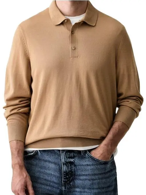 Hugo Boss Knit Polo Shirt - Light Brown