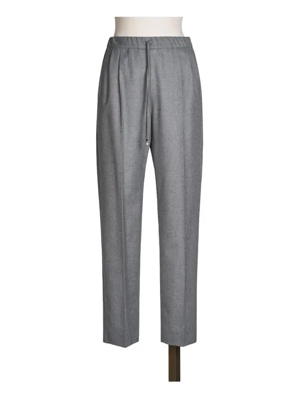 Max Mara Pleated Drawstring Trousers - Medium Gray