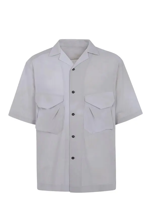 ZIGGY CHEN Short-sleeve Flap-pocket Shirt - Grey
