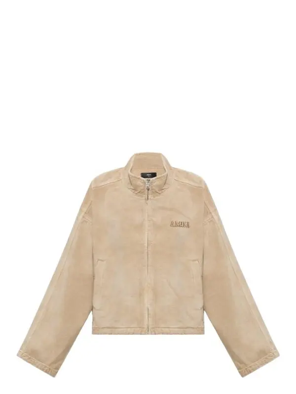 Amiri Embroidered Logo Denim Jacket - Beige