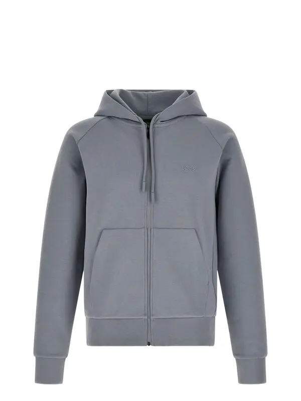Hugo Boss Long Sleeve Zip-up Hooded Sweatshirt - Grey