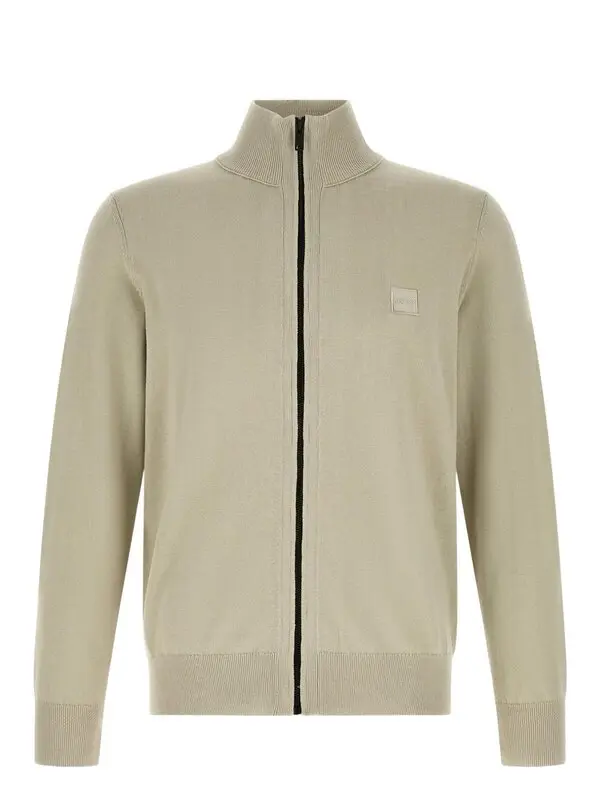 Hugo Boss Kanozip High-neck Zip-up Cardigan - Beige