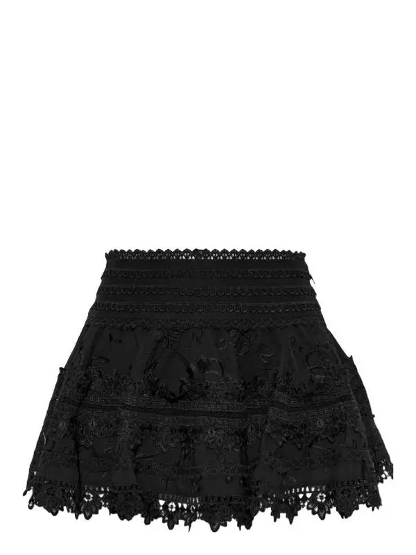ALLSAINTS Lace And Embroidered A-line Mini Skirt - Black