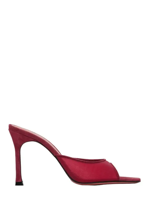 Amina Muaddi Alexa 95 Mesh High-heeled Sandals - Ruby Red