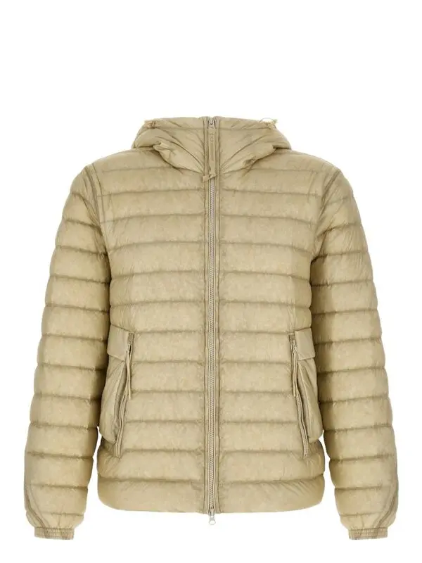 C.P. COMPANY Hooded Zip-up Padded Jacket With Eyewear - Beige