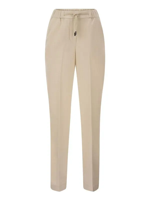 Peserico Elasticated Waist Tapered Leg Trousers - Nude