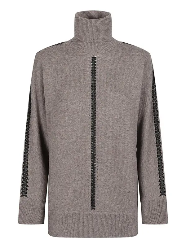P.a.r.o.s.h Liller Ribbed Knit Turtleneck Sweater - Gray
