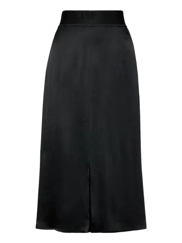 MAISON MARGIELA Washed Silk Satin Midi Skirt - Black