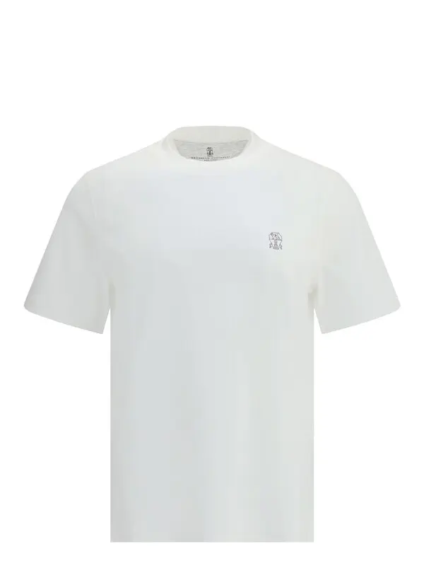 Brunello Cucinelli Logo Printed Crewneck T-shirt - No