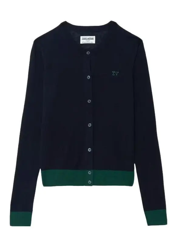 Zadig&Voltaire Missya Logo-embroidered Cardigan - Ink