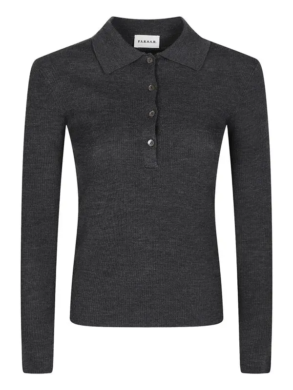 P.a.r.o.s.h Long Sleeve Polo Neck Sweater - Antracite